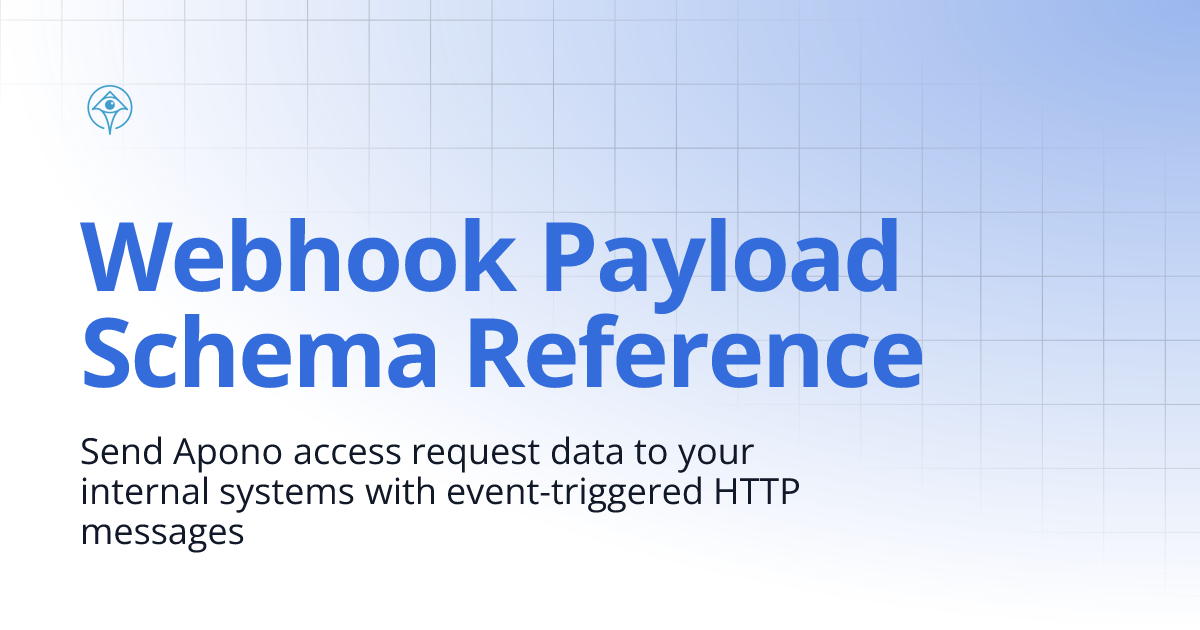 Webhook Payload Schema Reference | Documentation and Guides | Apono